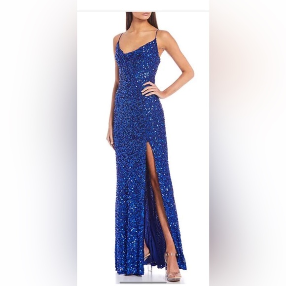 Dresses | Blue Sparkly Dillards Prom Dress | Poshmark